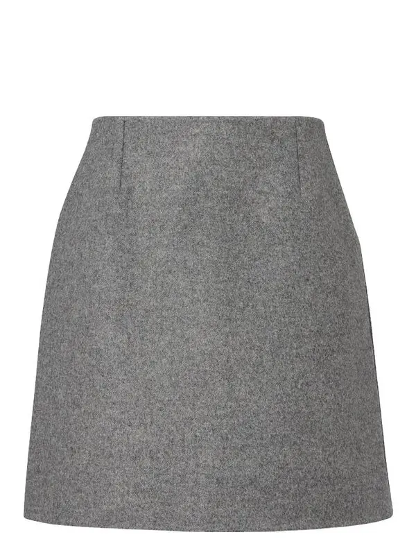 Carolina Herrera Mélange Virgin Wool Miniskirt - Grey