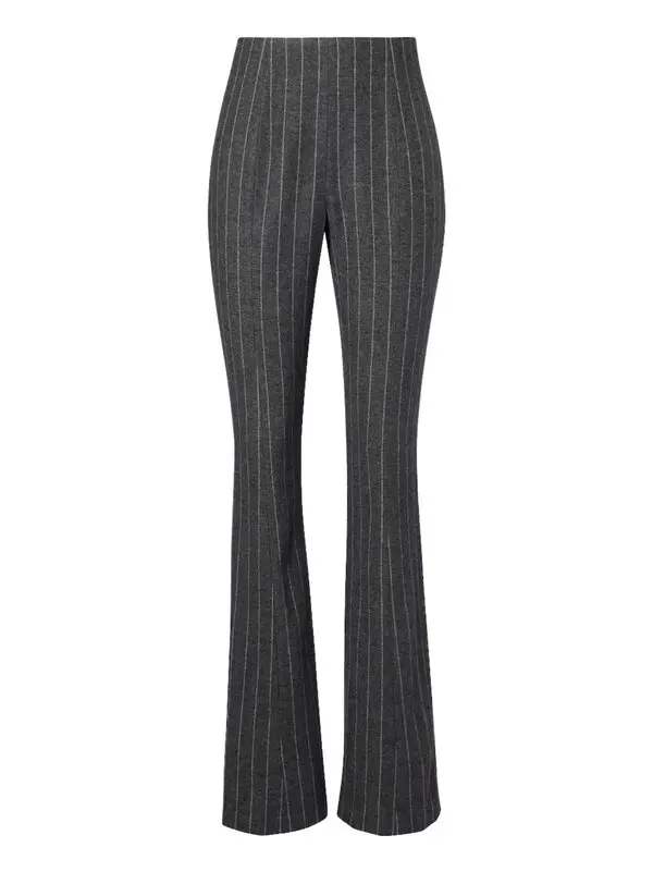 Carolina Herrera Striped Wool-blend Trousers - Grey