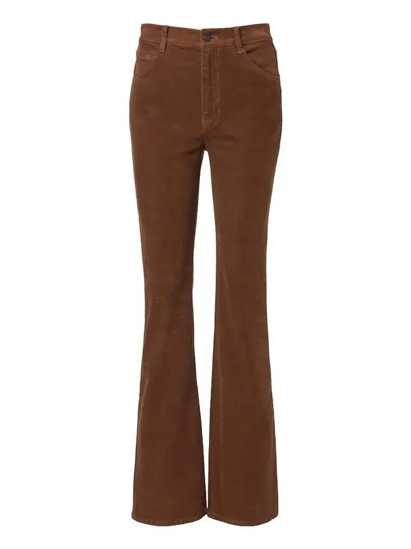 NILI LOTAN Joan High-rise Cotton-blend Corduroy Flared Pants - Brown