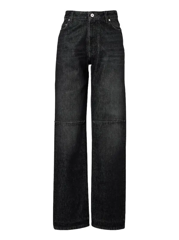 Jean Paul Gaultier Cutout Mid-rise Wide-leg Jeans - Black