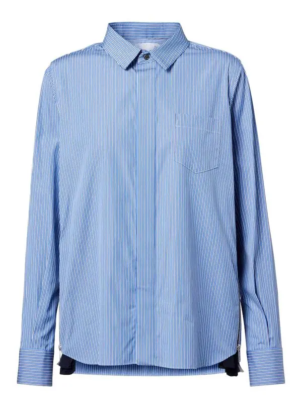 Sacai Paneled Poplin Shirt - Blue