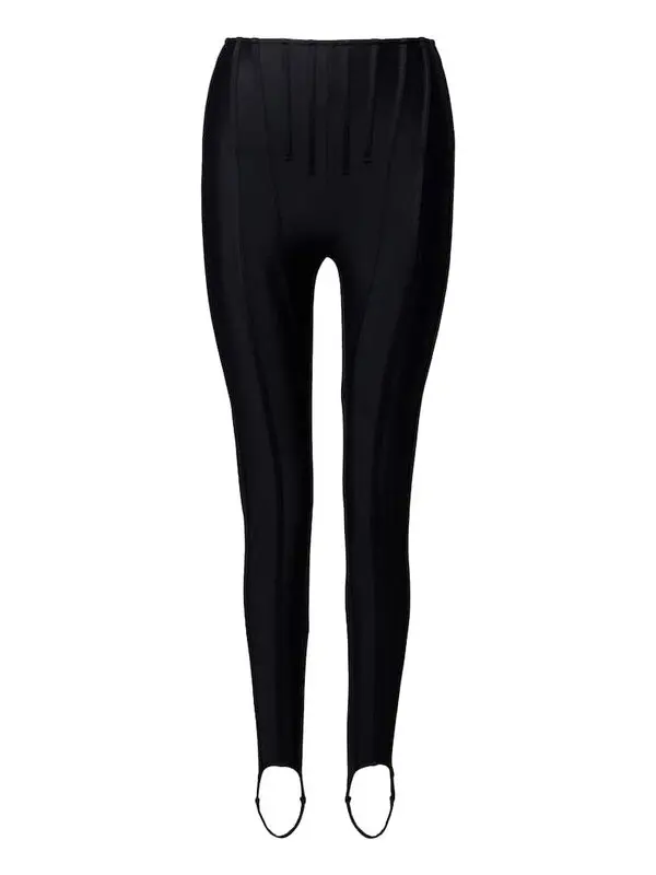 MUGLER Paneled Stirrup Leggings - Black