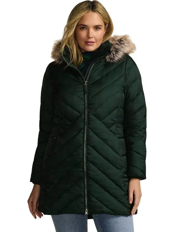 LANDS' END Fleece-lined Winter Coat - Deep Evergreen