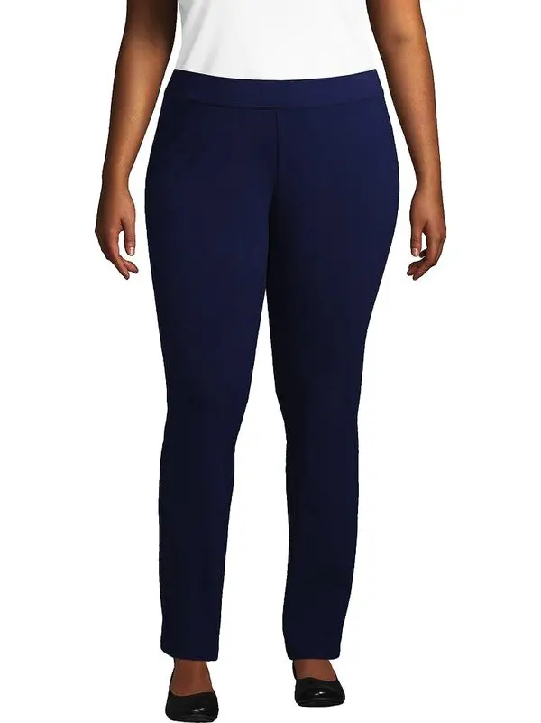 LANDS' END Starfish Mid Rise Slim Leg Pants - Deep Sea Navy