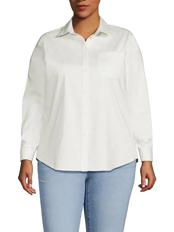 LANDS' END Cooling Button-front Shirt - White