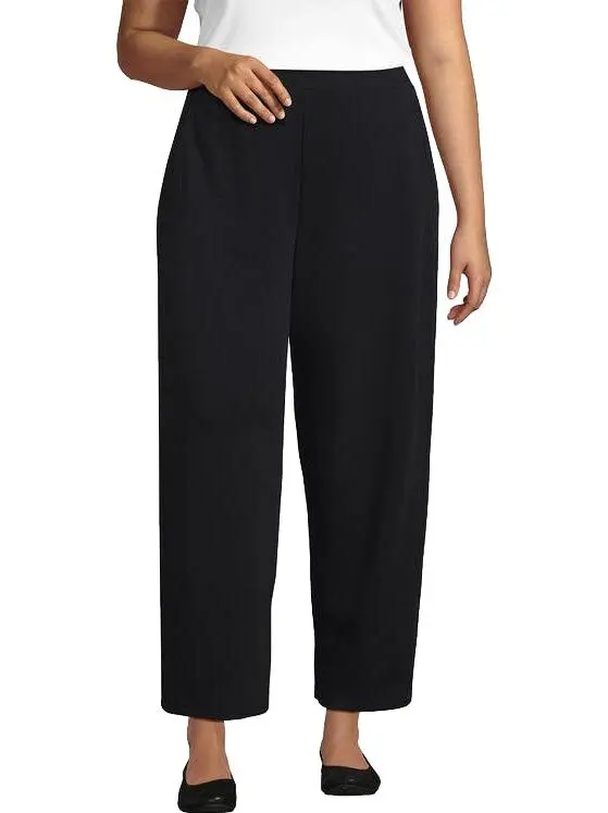 LANDS' END Sport Knit High-rise Barrel Ankle Pants - Black