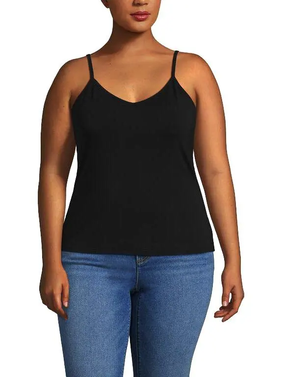 LANDS' END Cooling V-neck Camisole - Black