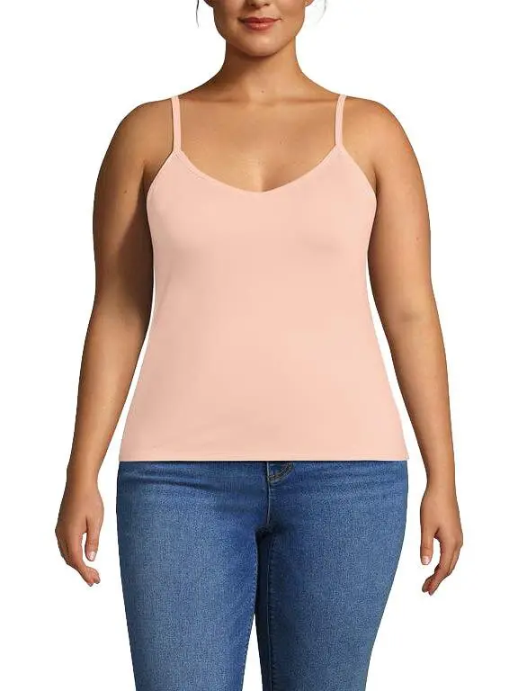 LANDS' END Cooling V-neck Camisole - Soft Mineral Blush
