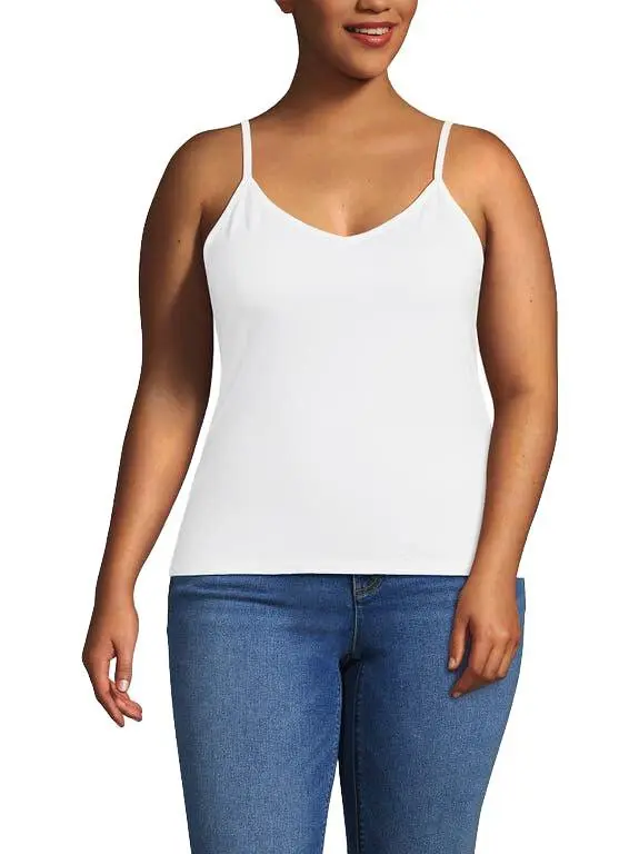 LANDS' END Cooling V-neck Camisole - White