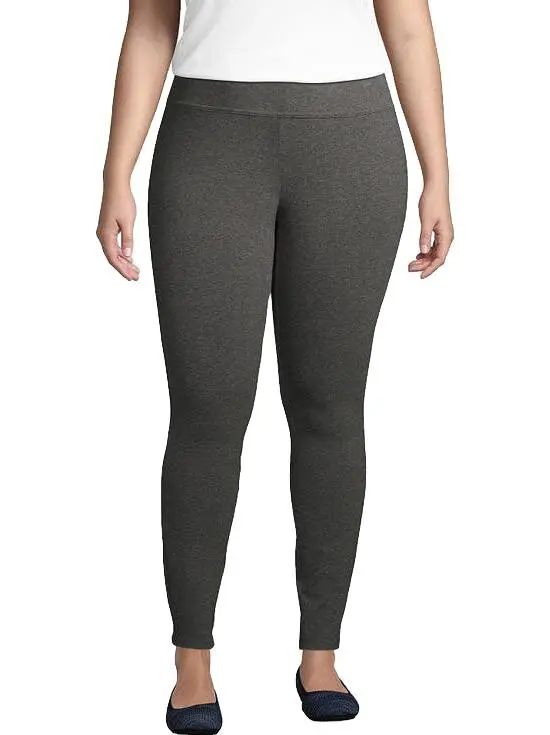 LANDS' END Starfish Mid Rise Knit Leggings - Charcoal Heather