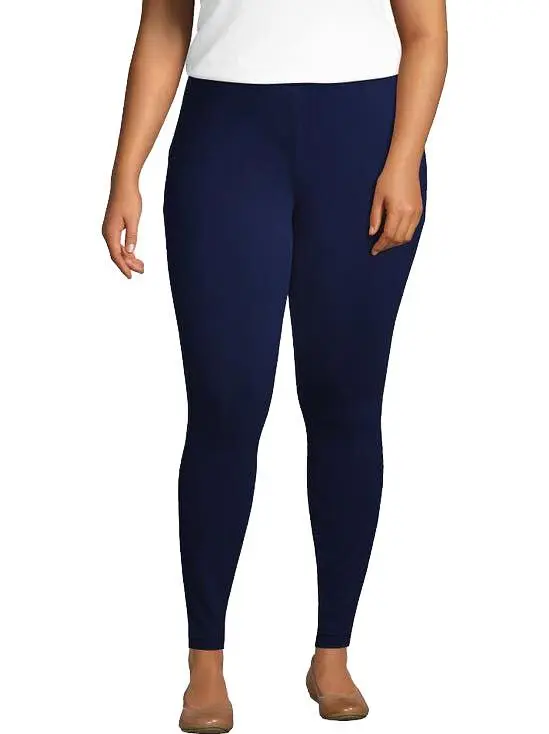 LANDS' END Starfish Mid Rise Knit Leggings - Deep Sea Navy