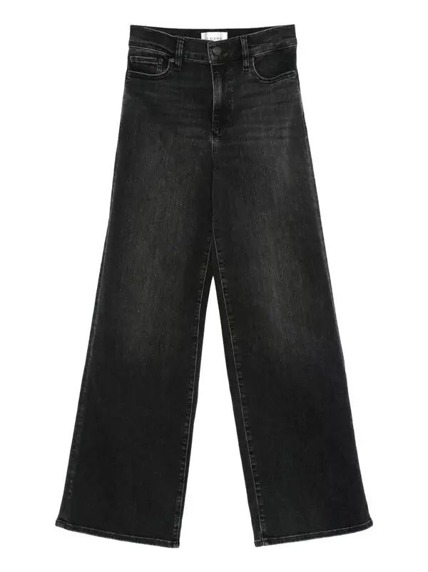 FRAME Stretch-cotton Wide Leg Jeans - Black