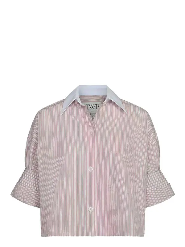 TWP Striped Button-down Shirt - Pink