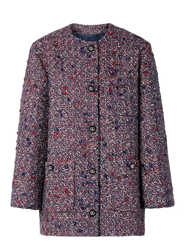 Gucci Wool-blend Bouclé Jacket - Purple