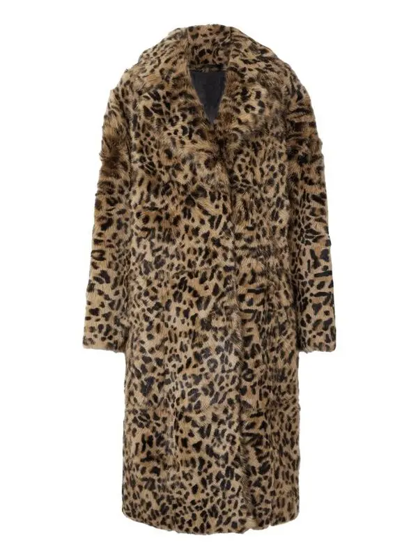 NILI LOTAN Ingrid Leopard-print Shearling Coat - Animal Print