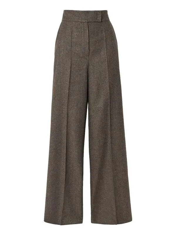Max Mara Wool Wide-leg Trousers - Brown