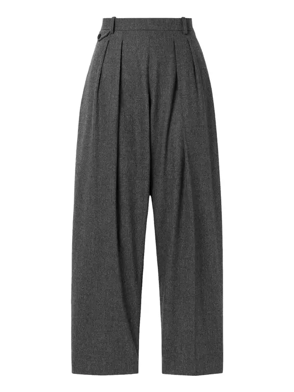 Khaite - Dugan Pleated Wool Tapered Pants