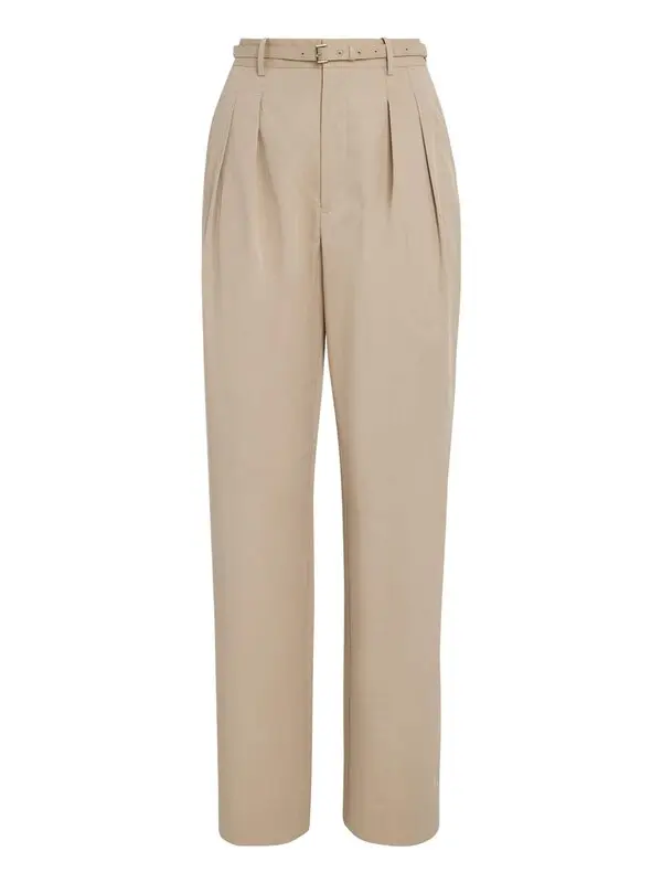 FRAME Pleated Stilt Trousers - Beige