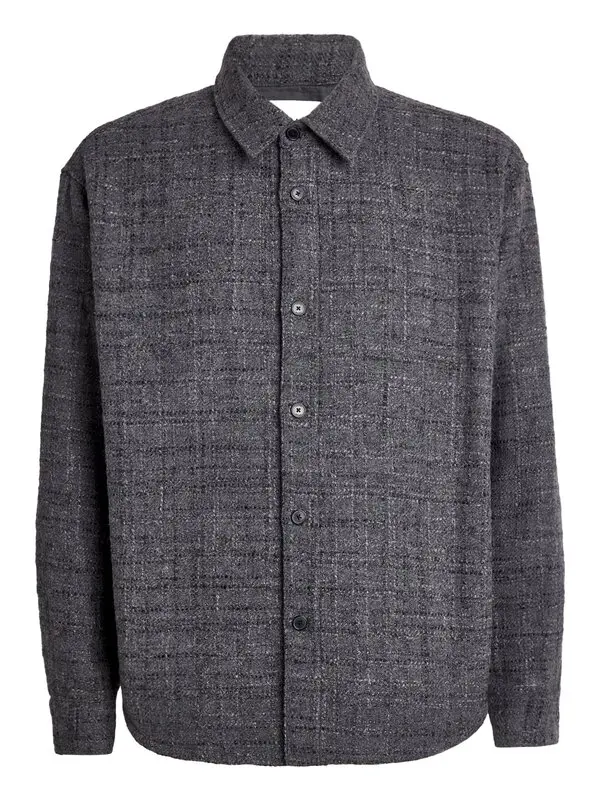FRAME Wool-blend Tweed Overshirt - Grey