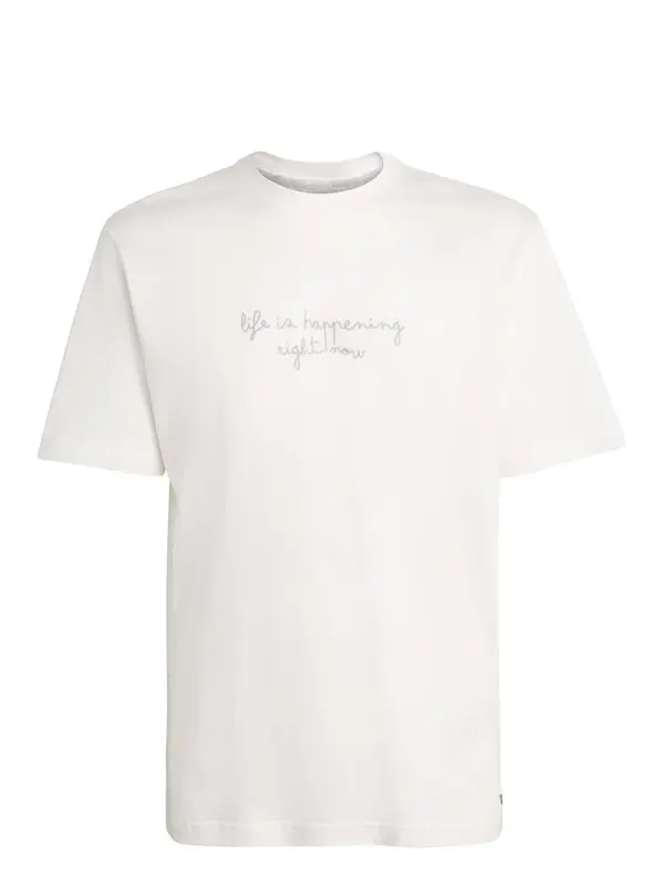 Eleventy Cotton Embroidered T-shirt - White
