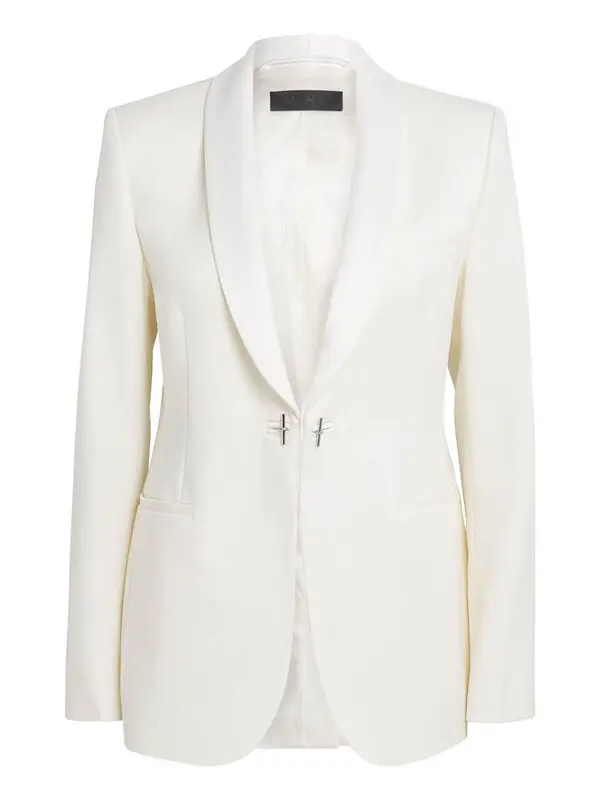 Max Mara Wool Shawl-collar Jacket - White