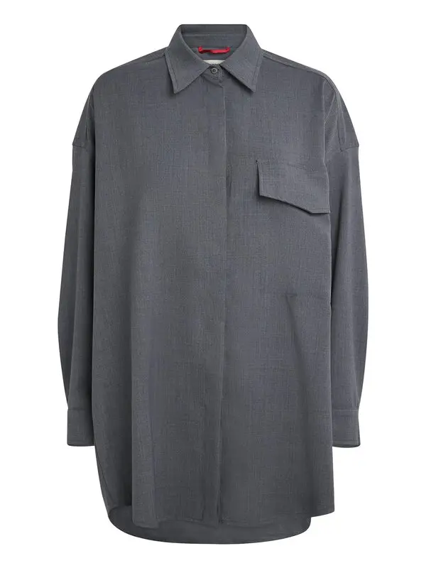 Max & Co. Wool-blend Button-down Shirt - Grey