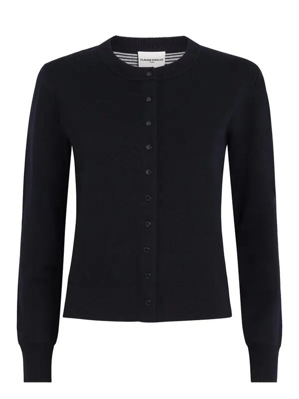 Claudie Pierlot Wool-blend Fine-knit Cardigan - Blue