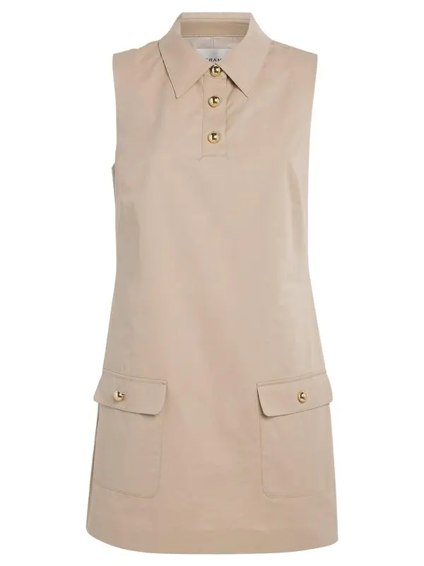 FRAME The Utility Shift Mini Dress - Beige