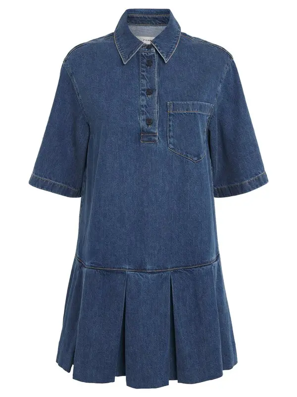 FRAME The Tennis Denim Mini Dress - Blue