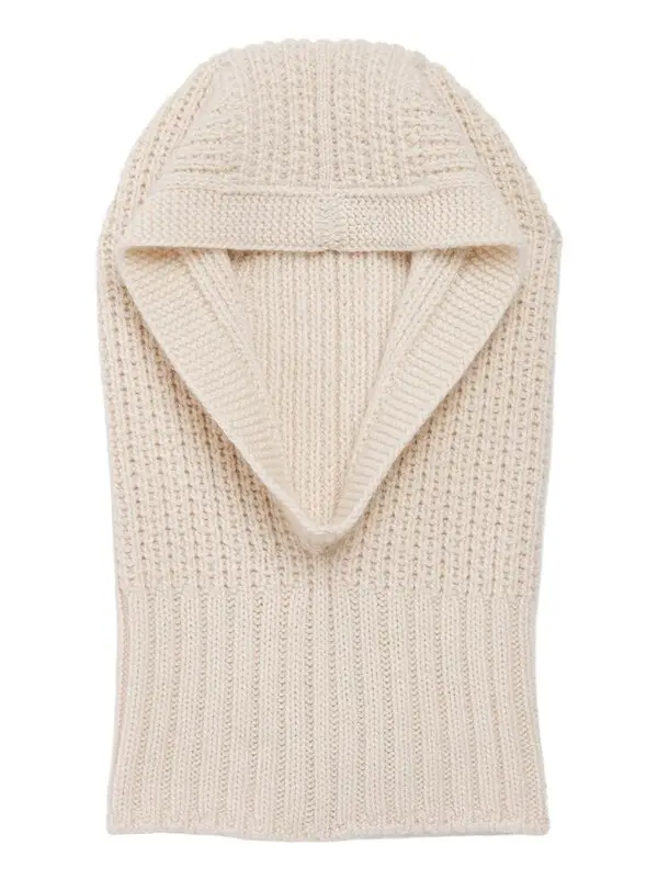 Johnstons Of Elgin Cashmere Waffle-stitch Hood - Beige