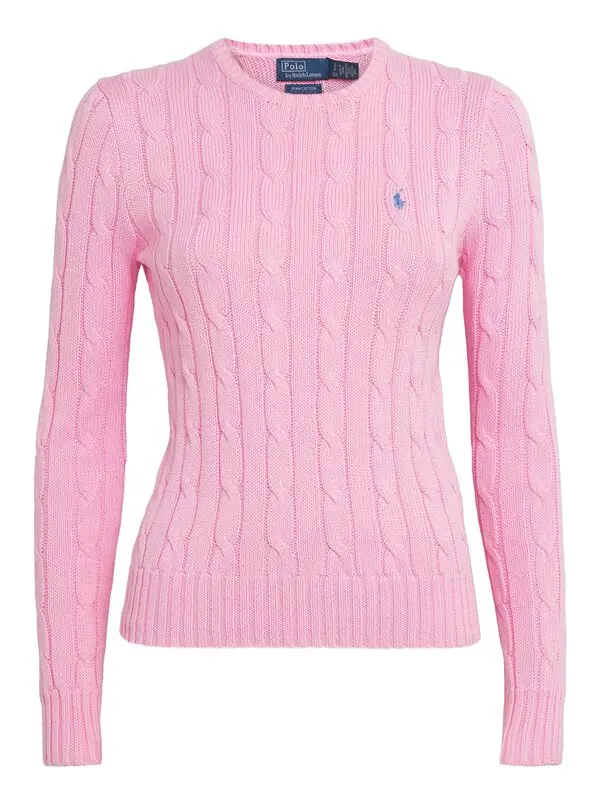 Ralph Lauren Julianna Cable Knit Sweater - Pink