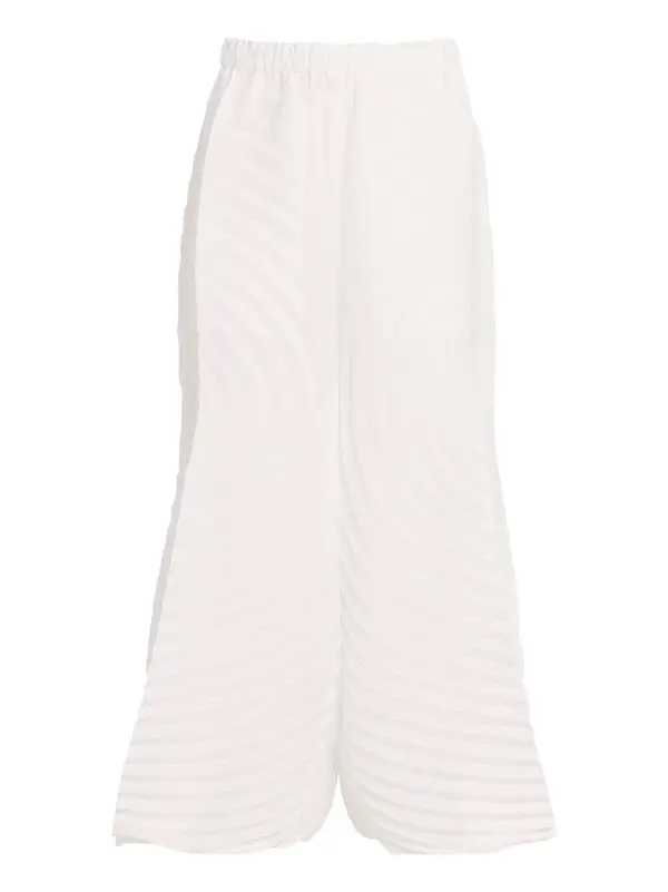 Issey Miyake Paper Bag Pleats Trousers - White
