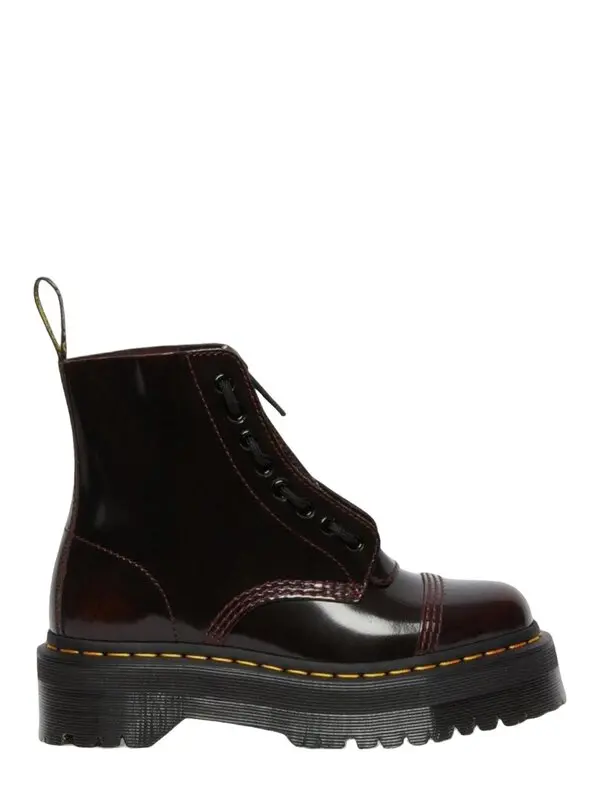 Dr. Martens Lace Up Platform Boots - Burgundy