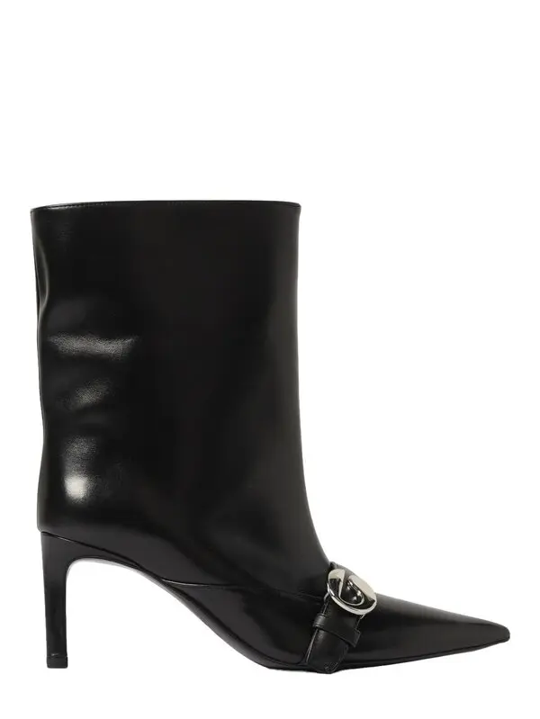 Coperni Leather Buckled Ankle Boots - Black