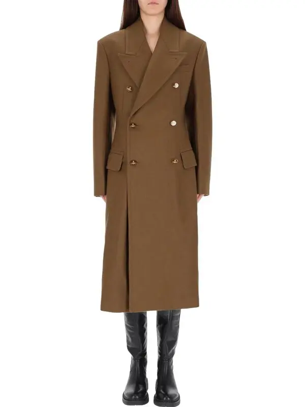 VIVIENNE WESTWOOD Double-breasted Coat - Beige