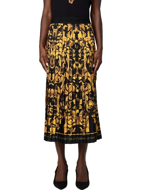Versace Printed Pleated Skirt - Black
