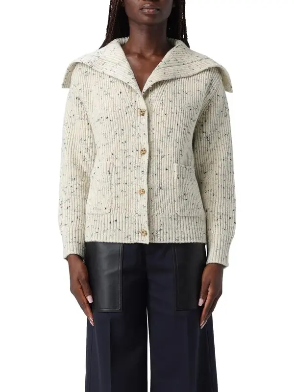 Bottega Veneta Shawl Collar Knit Sweater - Beige