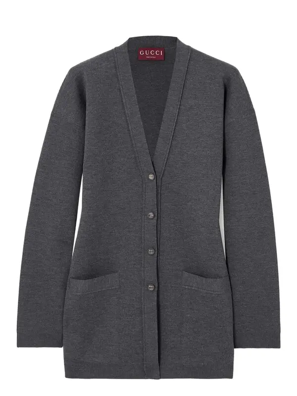 Gucci Wool-blend Cardigan - Gray