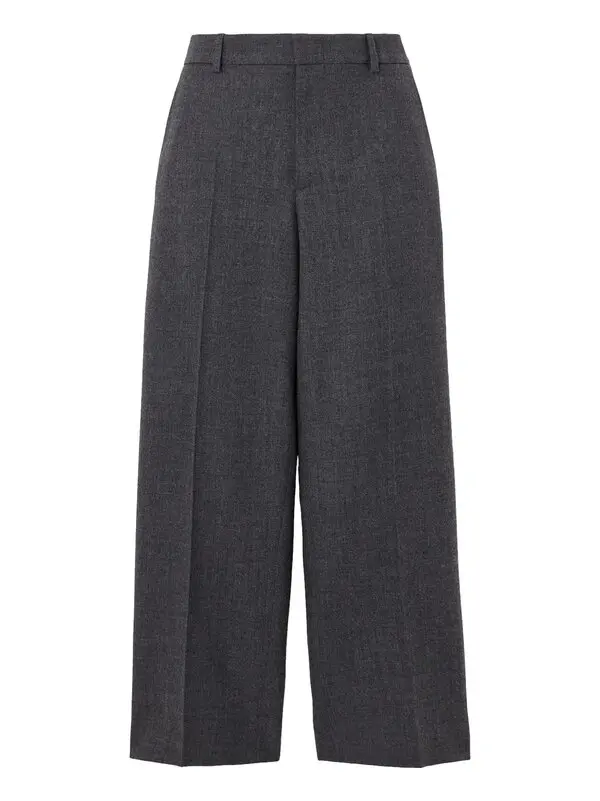 Gucci Pleated Wool-twill Pants - Gray