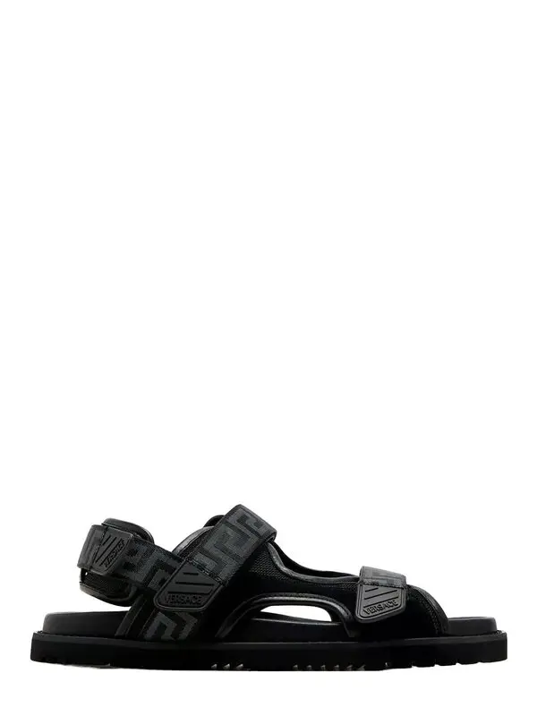Versace Greca Strap Sandals - Black