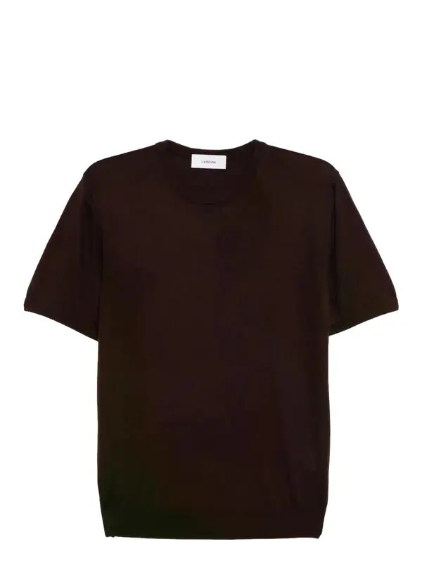 LARDINI Wool T-shirt - Brown