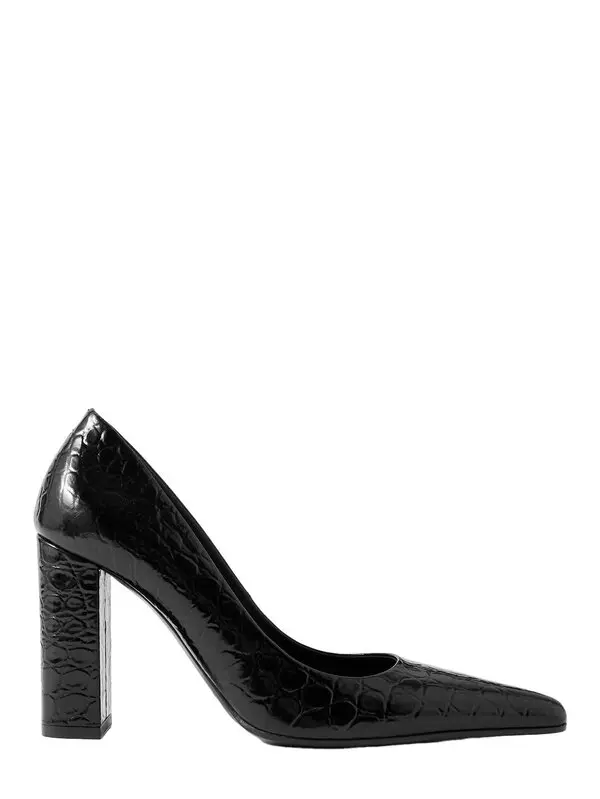Alaïa 90 Croc-effect Leather Pumps - Black