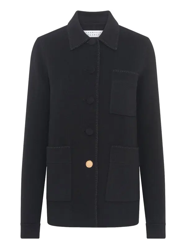 Gabriela Hearst Ulu Chore Jacket Double Face Recycled Cashmere - Black