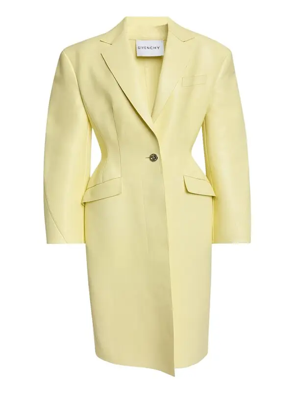 Givenchy Leather Cocoon Coat - Yellow