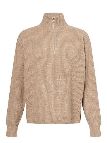 Jenni Kayne Fisherman High-neck Cashmere Jumper - Undyed Stone