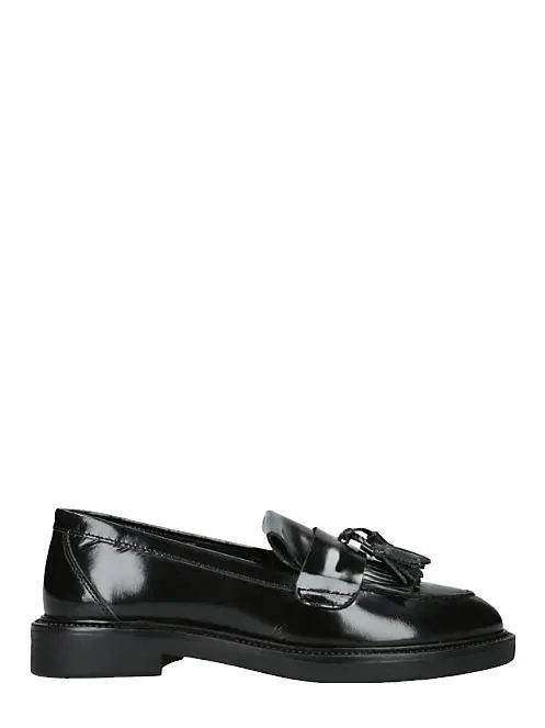 Steve Madden Hidle Flat Leather Loafers - Black