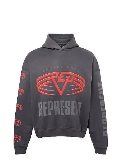 REPRESENT Legacy Tour Graphic-print Reversible Hoody - Sun Fade Grey
