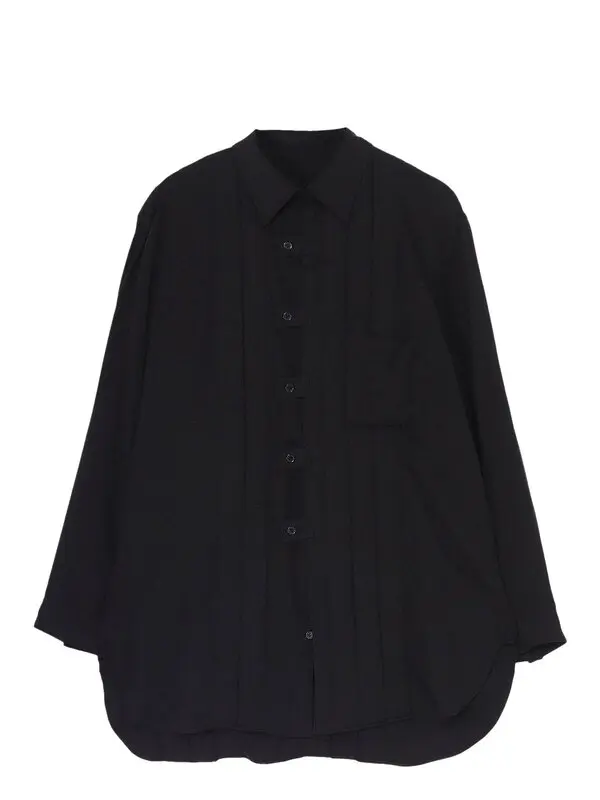 YOHJI YAMAMOTO POUR HOMME Lawn Tab Padded Blouse - Black
