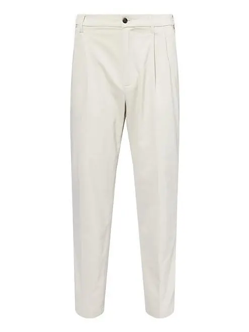 Dunhill Double-pleated Straight-leg Chino Trousers - Stone