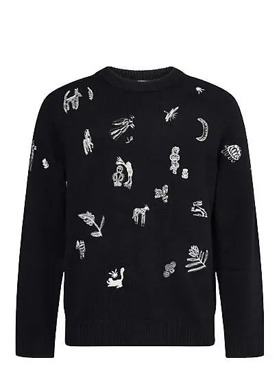 Paul Smith Mini Beast Crewneck Wool Jumper - Black